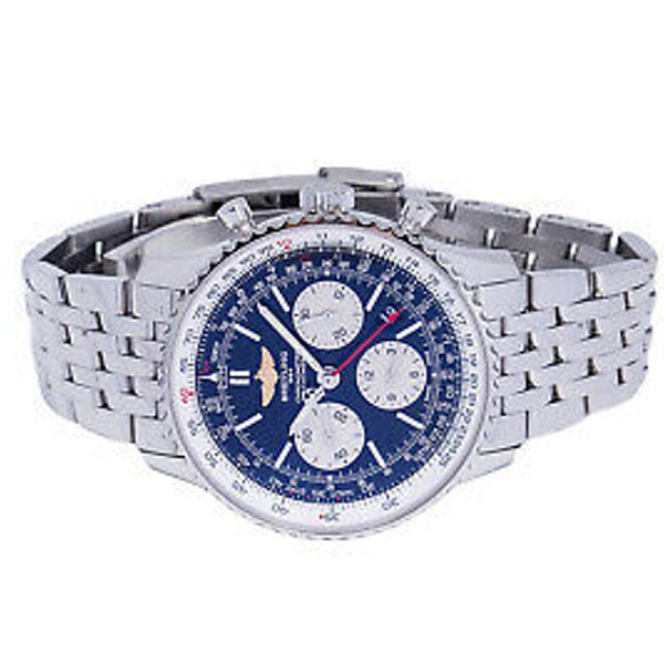 Breitling AB0120 Navitimer 01 43mm Black Dial Stainless Steel ...