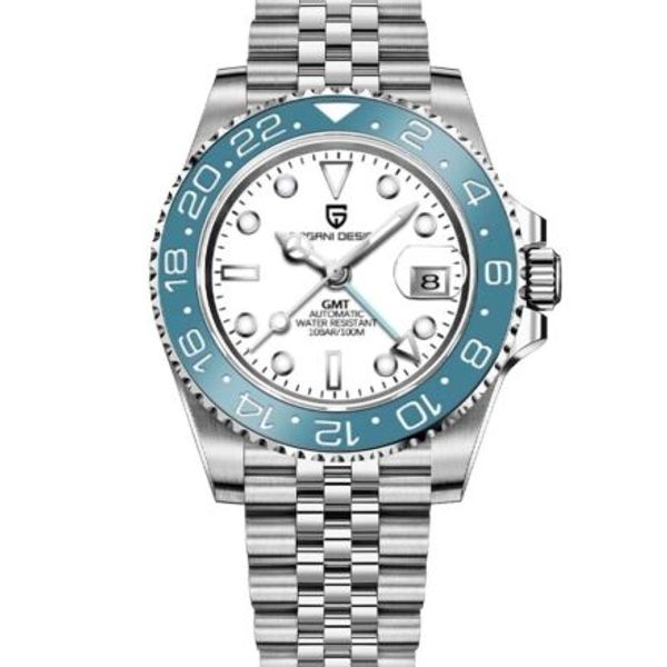 Pagani Design GMT Automatic Watch Light Blue Bezel New | WatchCharts ...