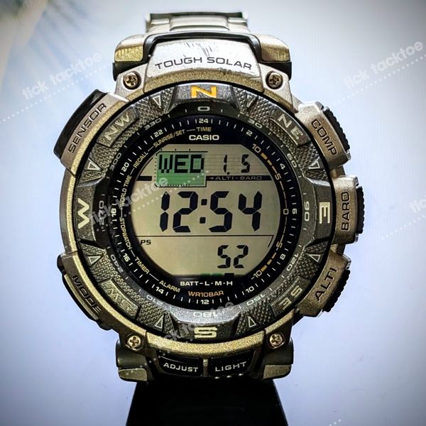 Casio Pathfinder Triple Sensor - Titanium (PAG240T-7CR) Solar Powered ...