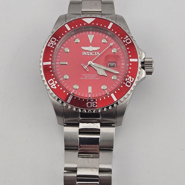 Invicta Red Flame-Fusion 22048 Stainless Steel Pro Diver Watch ...