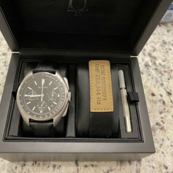 Bulova 96B251 Moon Apollo Lunar Pilot Special Edition Men Watch - Black ...
