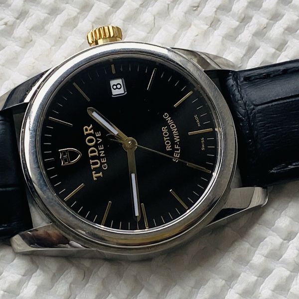 Tudor Geneve Automatic 55003 menâ s watch 18k yellow Gold crown 36mm ...