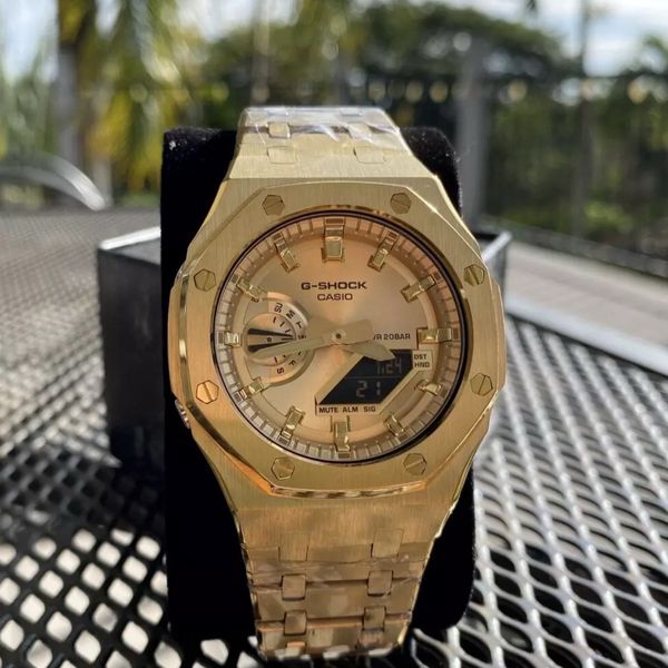 New Casio G-Shock Gold Color GA2100 All Yellow Gold custom MOD ...