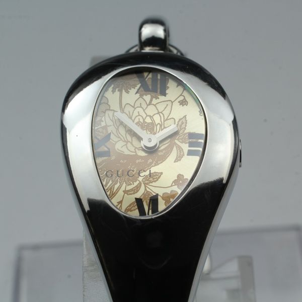 [Near MINT] Gucci 103 Floral Champagne Gold Dial Horsebit Quartz Women ...