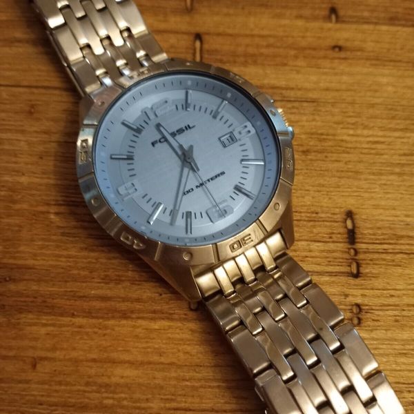 Fossil Blue Stainless Steel Men's Diver's Style Watch SERVICED ...