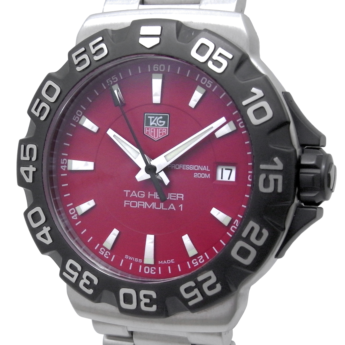 《Men's》 [Used] TAG Heuer Formula 1 Date WAH1112 Quartz QZ Red Dial Red ...