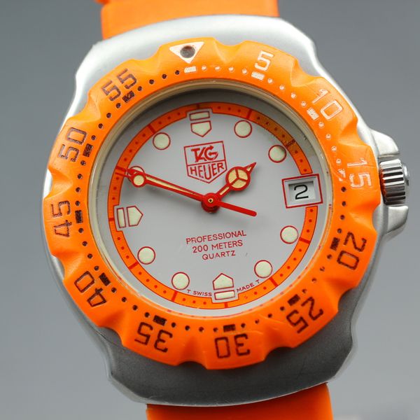 TAG Heuer Formula 1 373.513 Orange Dial Quartz 34MM Watch - Vintage Mid ...