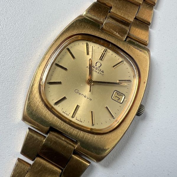 Omega Geneve Automatic Watch Cal 1012 Vintage Mens Gold Dial 166.0191 Working | WatchCharts ...