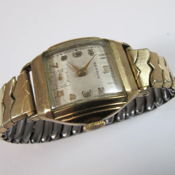 BENRUS MENS GOLD PLATED TRIPLE SIGNED VINTAGE CALIBER BB4 no reserve ...