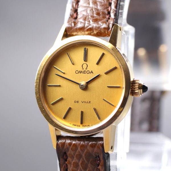 [NEAR MINT] Vintage Omega DeVille 625 Gold Hand Winding Womens Watch ...