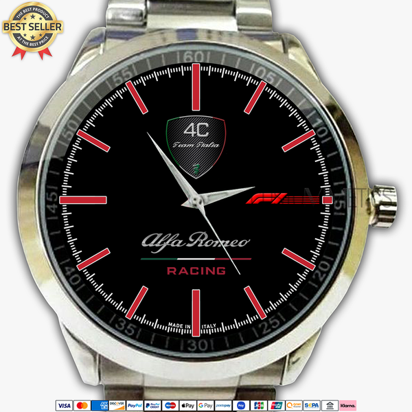 Alfa Romeo Racing F1 Logo AR11 Quartz Watch Stainless Steel ...