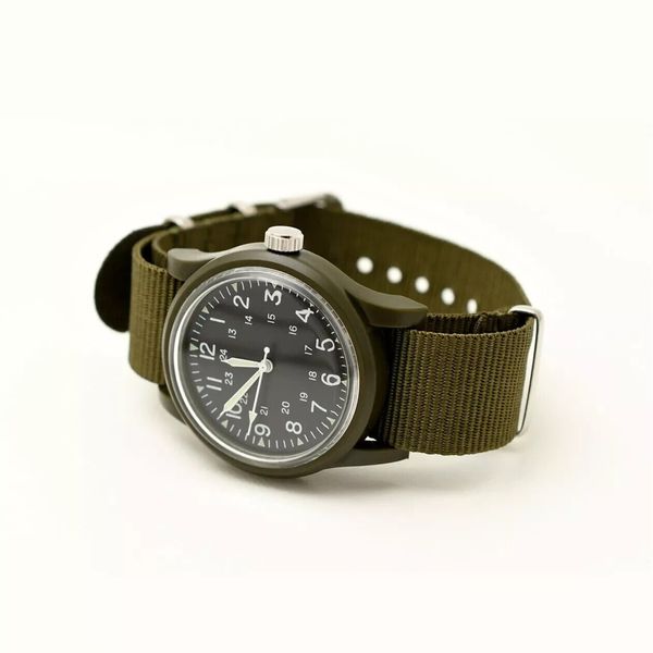 Daiso MILI-WATCH Military Style Watch Green NATO Strap Seiko Movemrent ...