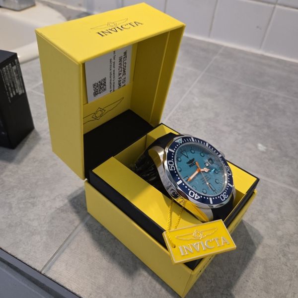 Invicta MEGA Grand Diver Men's LARGE 60mm Blue Lume Dial Quartz Watch ...