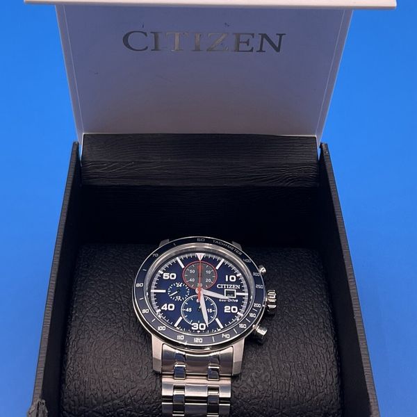 Citizen Men's Watch Eco-Drive CA0850-59L Brycen Chronograph Blue Dial ...
