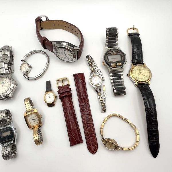 Watch Lot Men Womens Bulova Accutron Timex Indiglo Casio Adidas Leather ...