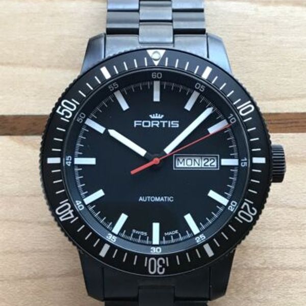 Fortis B-42 Official Cosmonauts Automatic Swiss Black PVD Watch 647.18. ...