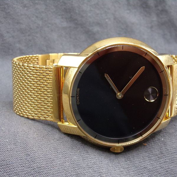 Men's MOVADO "Bold" Swiss Gold Watch w/ New Battery - Works Great ...