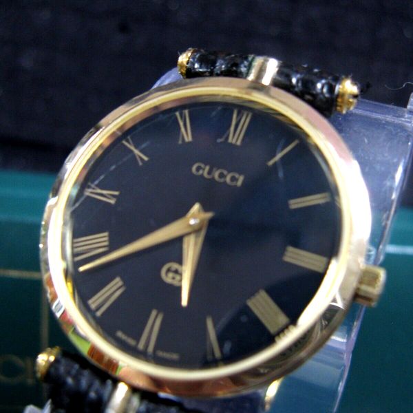 Vintage!!! Gucci 2000M Black Dial / Roman Numbers 30mm Men's Watch ...