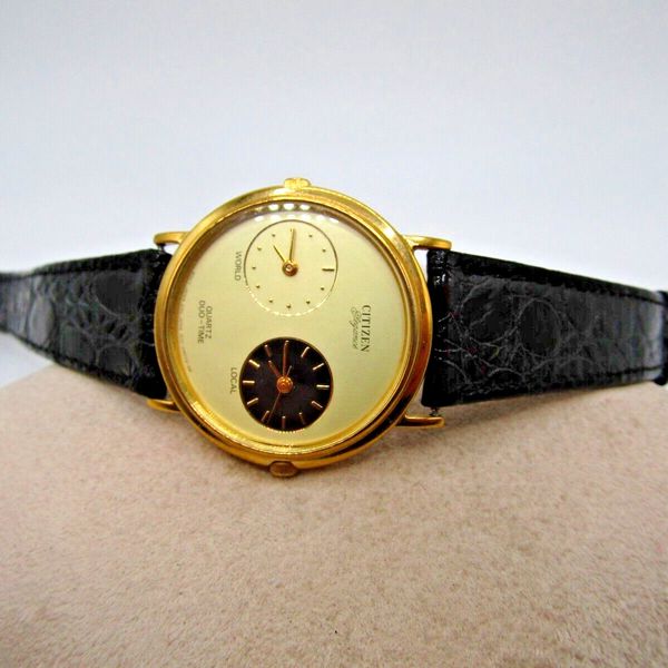 Vintage Rare Gents Citizen Elegance Quartz Duo-Time 322V S38271Z SM ...