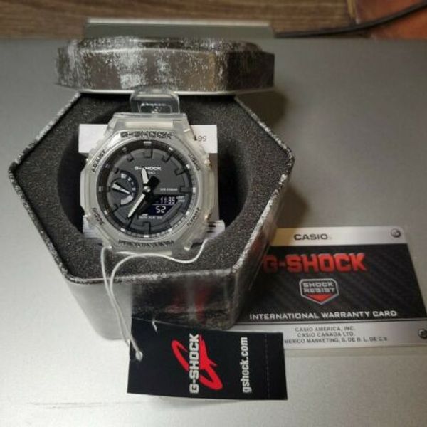 Casio G-Shock GA2100SKE-7A Casioak Black Dial Transparent Skeleton ...