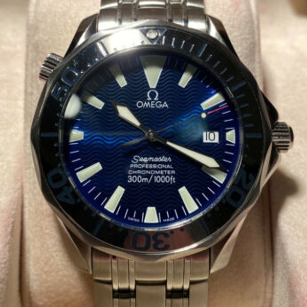 Omega Seamaster Pro 300M Full Size 41mm Electric Blue Dial Swiss Automatic w box | WatchCharts ...