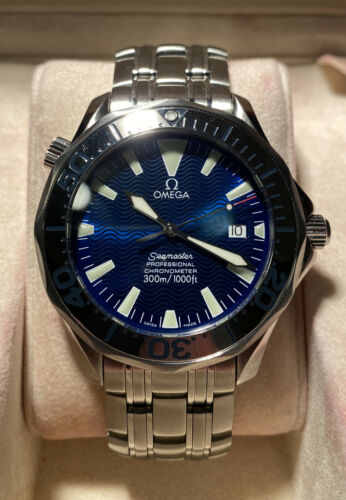Omega Seamaster Pro 300M Full Size 41mm Electric Blue Dial Swiss Automatic w box | WatchCharts ...