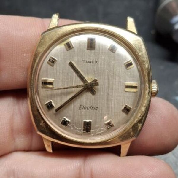 Timex Electric 1971 Gold Tone Mens Vintage 1970s Watch Retro ...