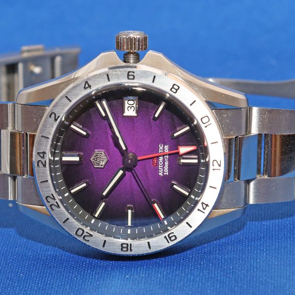SOLD: San Martin SN0129 GMT, Purple Gradient Dial, Adjustable Clasp ...