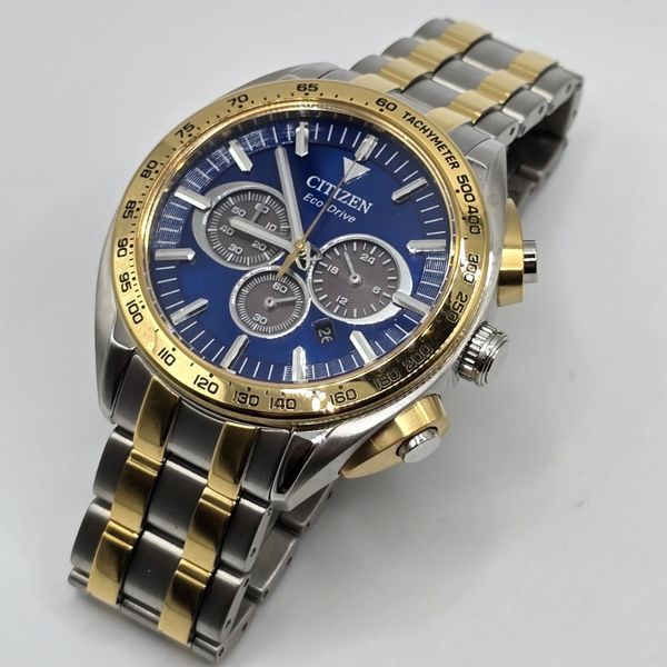 Citizen Eco-Drive Men's Chronograph Calendar Silver Watch 43MM CA4544 ...