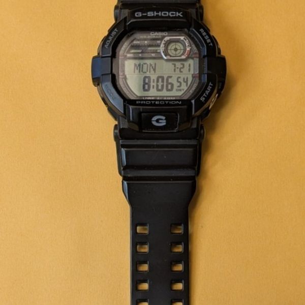 Casio G-Shock GD350-1CR Quartz Digital Vibration Alarm Watch -Black ...