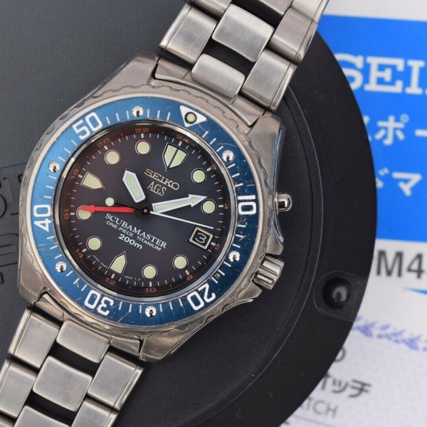 Serviced - Seiko Scubamaster Stingray SBCW003 Titanium Dive Watch 5M45 ...