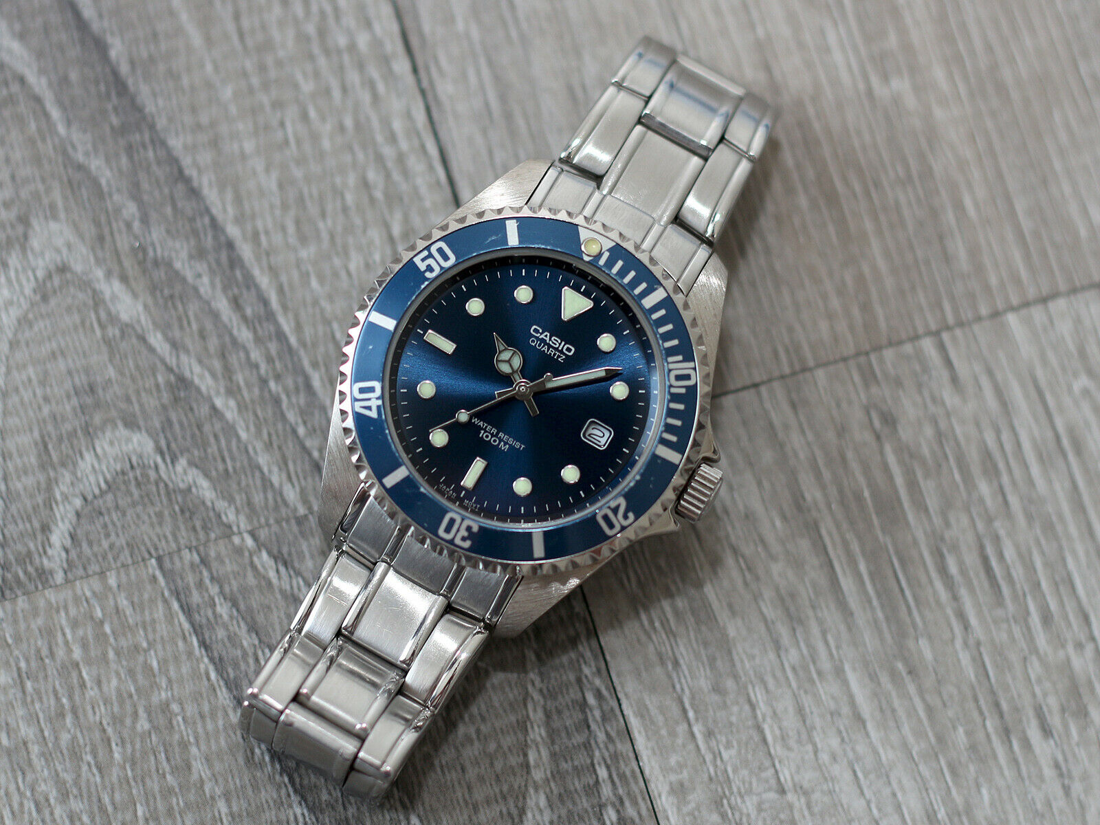 Vintage Casio MTD-1010 Module 1346 Men's Diver, Submariner Style Quartz ...