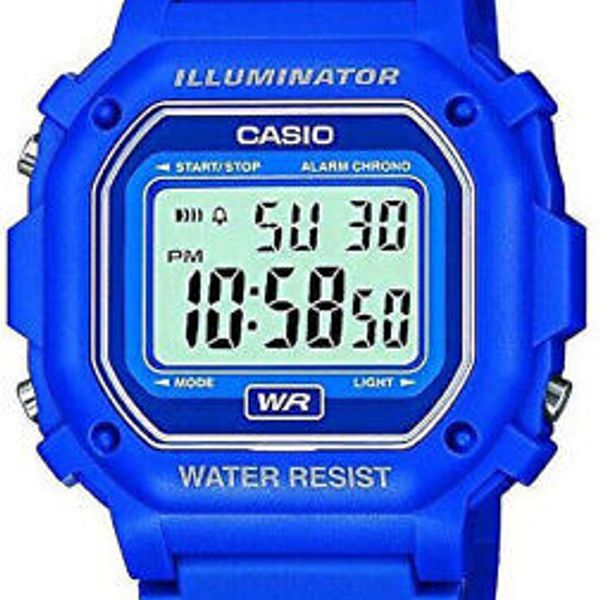 Casio Mens Classic Digital Watch with Blue Resin Strap - F-108WH-2AEF ...
