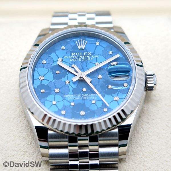 FS: NIB Rolex 278274 DATEJUST 31MM-BLUE FLORAL MOTIF DIAMOND DIAL ...