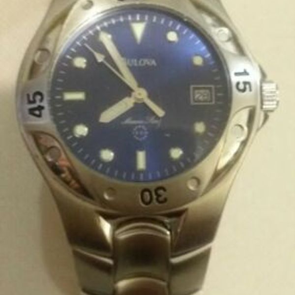 New Bulova Marine Star - Blue Face Stainless Steel Men's Watch With ...