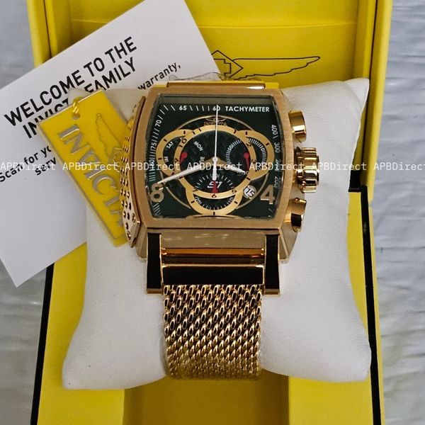 Invicta â S1 Rally â Green Glass Fiber Milanese Swiss Z60 FE Chrono ...