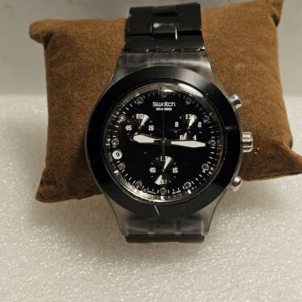 2005 SWATCH QUARTZ WATCH IRONY DIAPHANE CHRONO DATE MENS New Battery ...