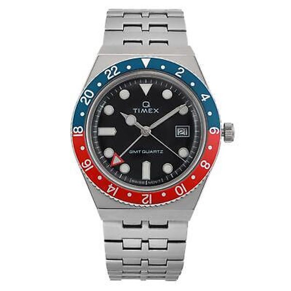 Timex Q Timex 38mm Steel Black Dial Quartz Men Watch TW2V38000VQ ...