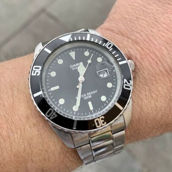 Rare Casio Submariner Homage. New Movement MTD-1003 Oyster Strap MTD ...
