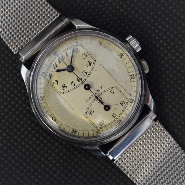Gallet Vintage MultiChron Regulator Monopusher Chronograph Circa 1930s ...