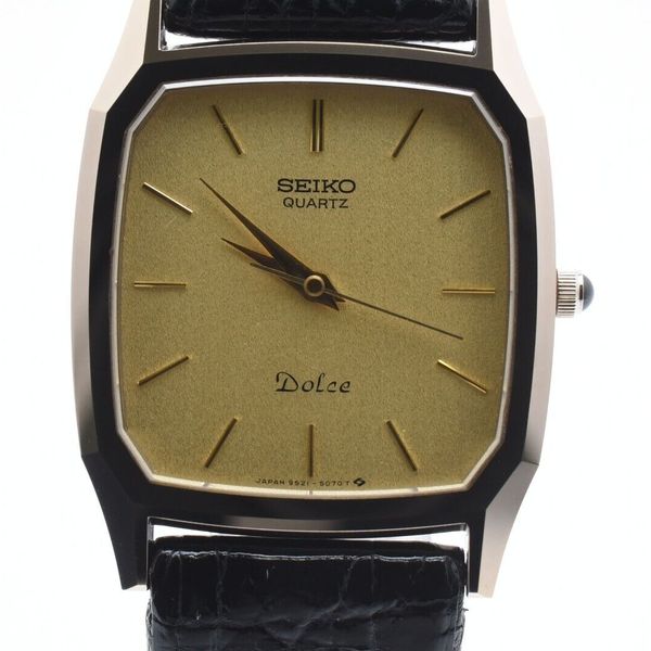[MINT] Vintage SEIKO Dolce 9521-5070 Gold Tank Shape Quartz Men's Watch JAPAN | WatchCharts ...