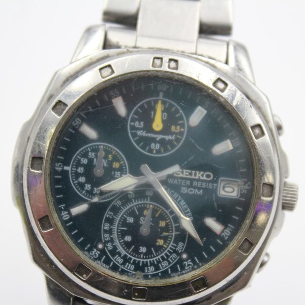 Mens Seiko Chronograph Watch Ref V657-9010 Quartz Working | WatchCharts ...