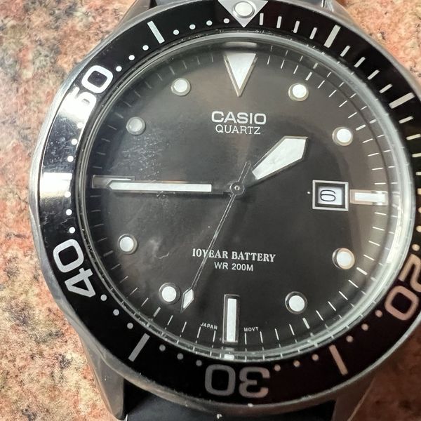 CASIO MTD-1051 200m STAINLESS STEEL QUARTZ DIVERS WATCH No Box Or ...