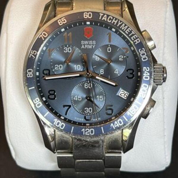 Victorinox Swiss Army Blue Chronograph Stainless Steel Watch (241120) w ...
