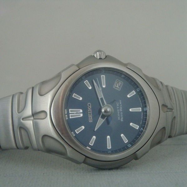 Seiko Auto Relay Kinetic. 5J22-0C80. Gents watch, blue dial. Serviced/ capacitor | WatchCharts
