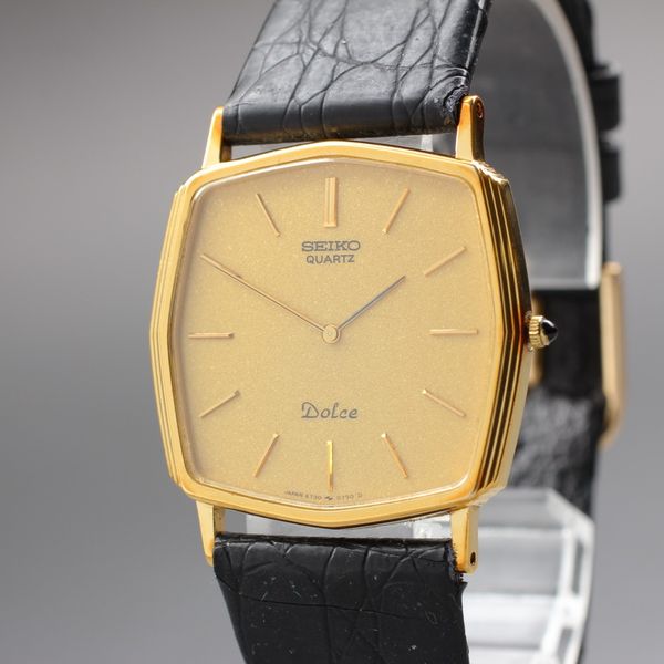 *NEAR MINT* Vintage SEIKO Dolce 6730-5520 Hexagon Gold Quartz Mens ...
