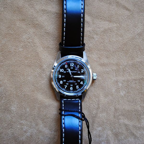 FS: Hamilton Khaki Field Black Dial Auto H70455733 38mm Black Leather ...