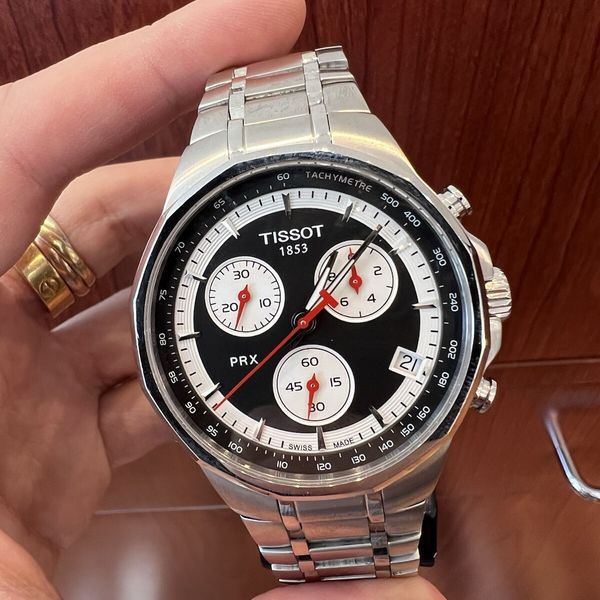 TISSOT PRX Chronograph Watch 1853 T077417A Quartz Black Dial Ti ...