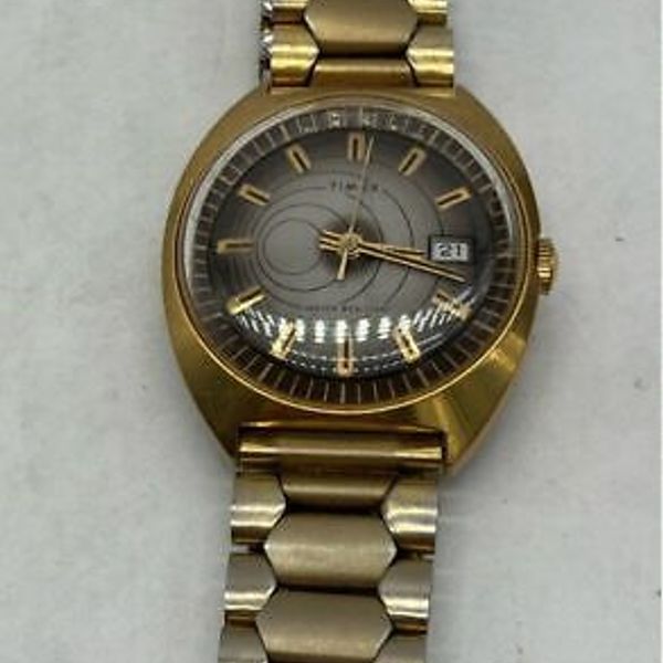 1974 Timex Marlin "Solar System" Men's 34mm Hand Wind Wrist Watch Winds ...