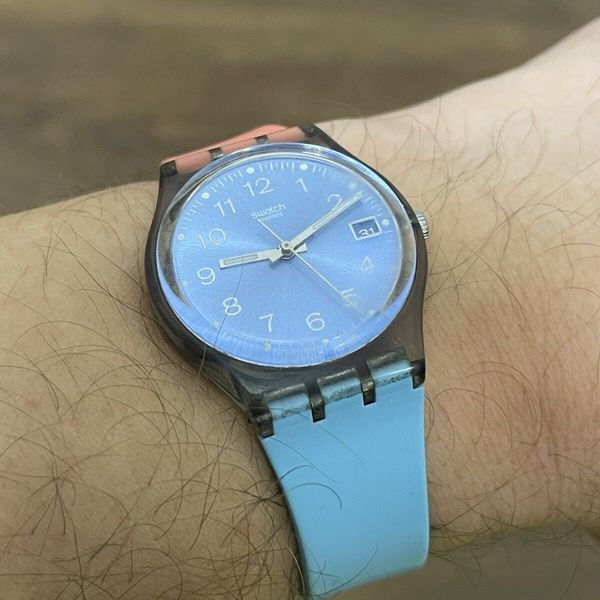 Swatch WATCH BLUE CHOCO 34mm G415 Montre Uhren | WatchCharts Marketplace